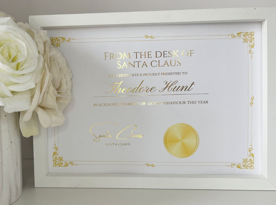 Certificate from Santa – EH Designs